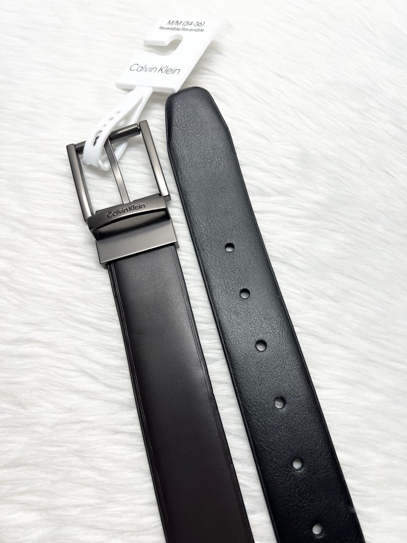 Calvin Klein CK Men’s Two-in-One Reversible Gunmetal Rotative Buckle ...