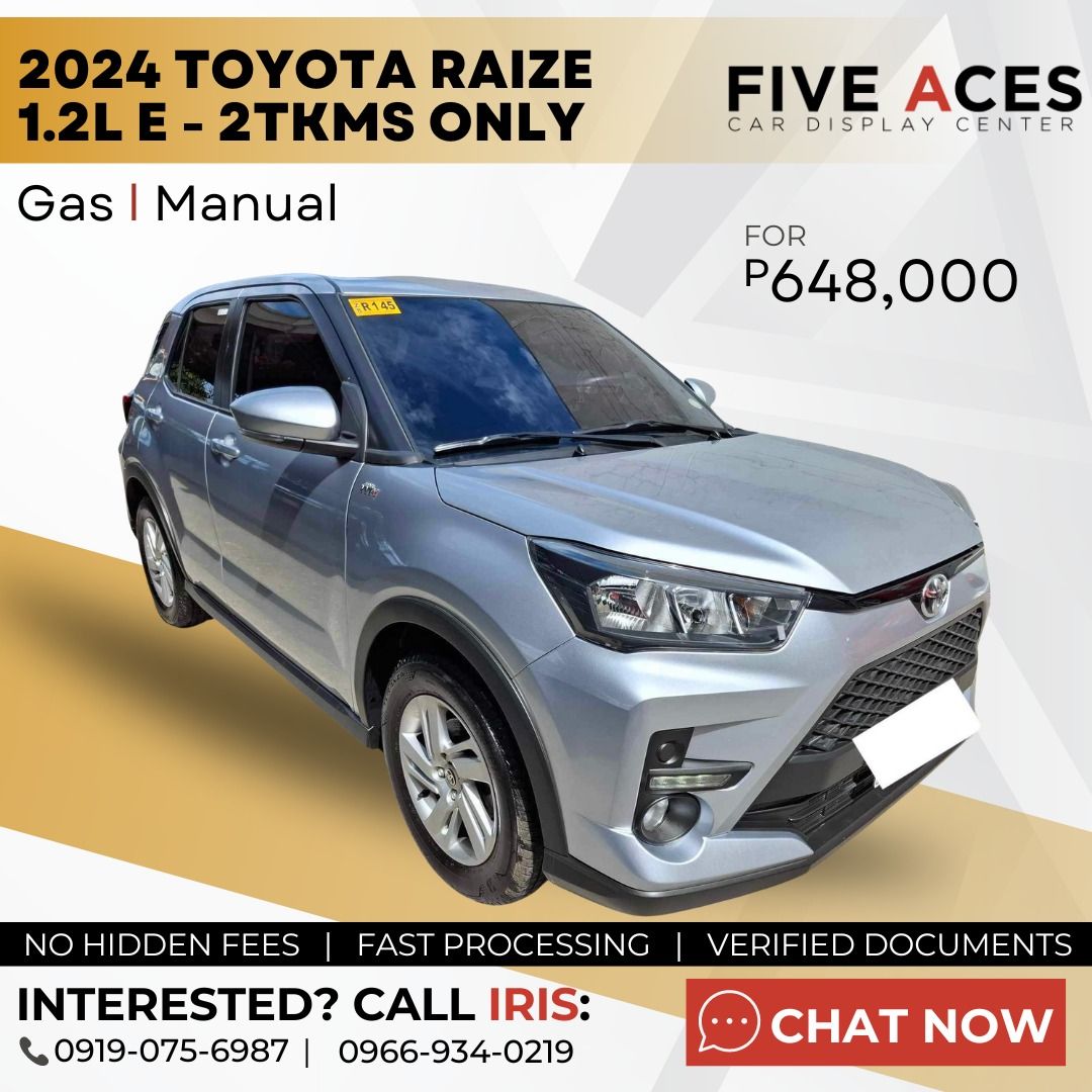 cebu 2024 Toyota Raize 1.2L E Manual Transmission 2tkms only Manual ...