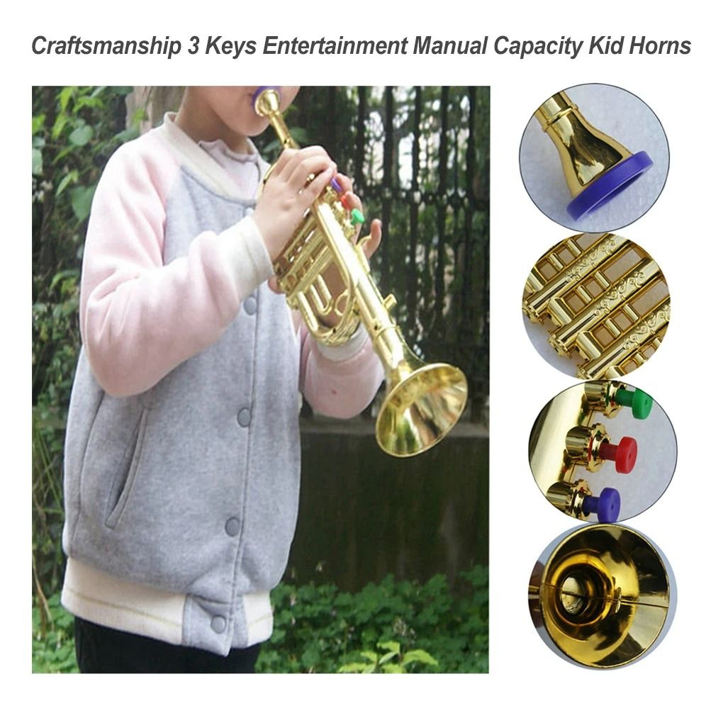 Child Trumpet Compact Size Plated Surface Entertainment Learning Prop ...