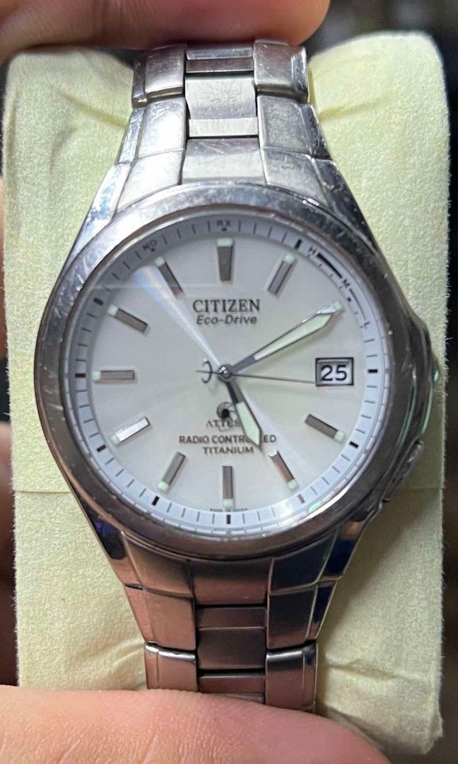 CITIZEN ATTESA Eco-Drive GN-4W-S Solar White Dial Titanium, Men's ...
