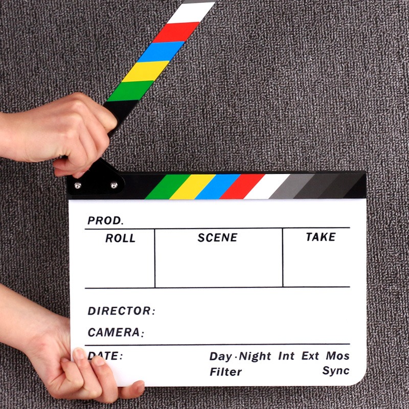 Director Clapper Board Slate TV Film Movie Acrylic Clapperboard ...
