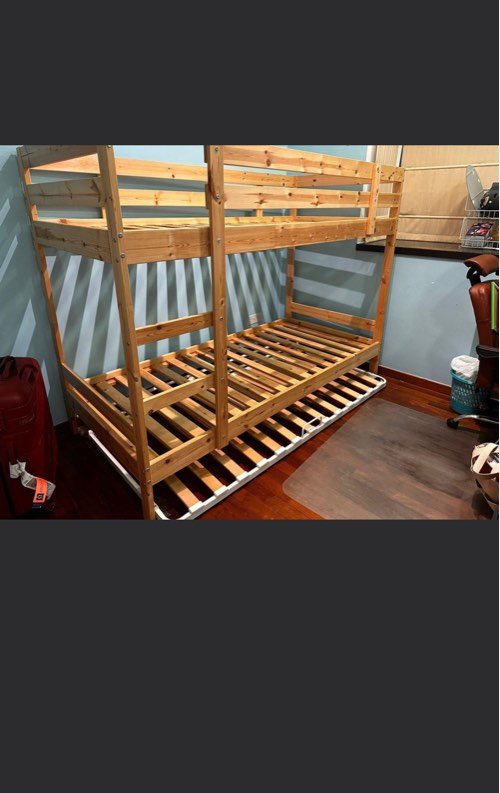 Double decker bed frame FREE DELIVERY, Furniture & Home Living ...