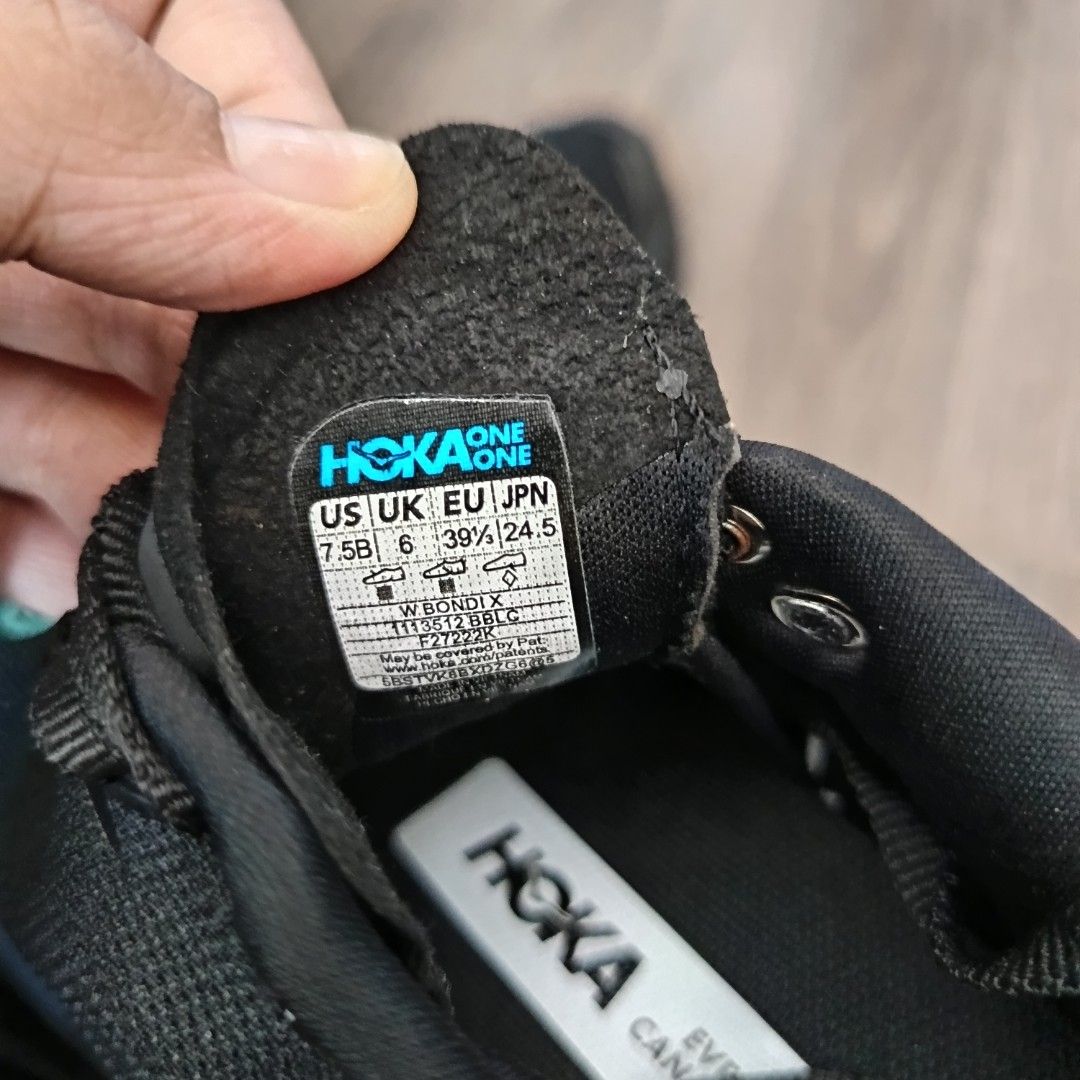 Hoka One Bondi X Black 6UK / 24.5CM (RM 140)*new item*, Men's Fashion ...