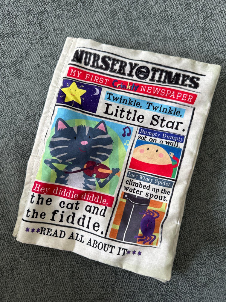Nursery Times My First Crinkly Newspaper Sensory Cloth Book, Babies ...