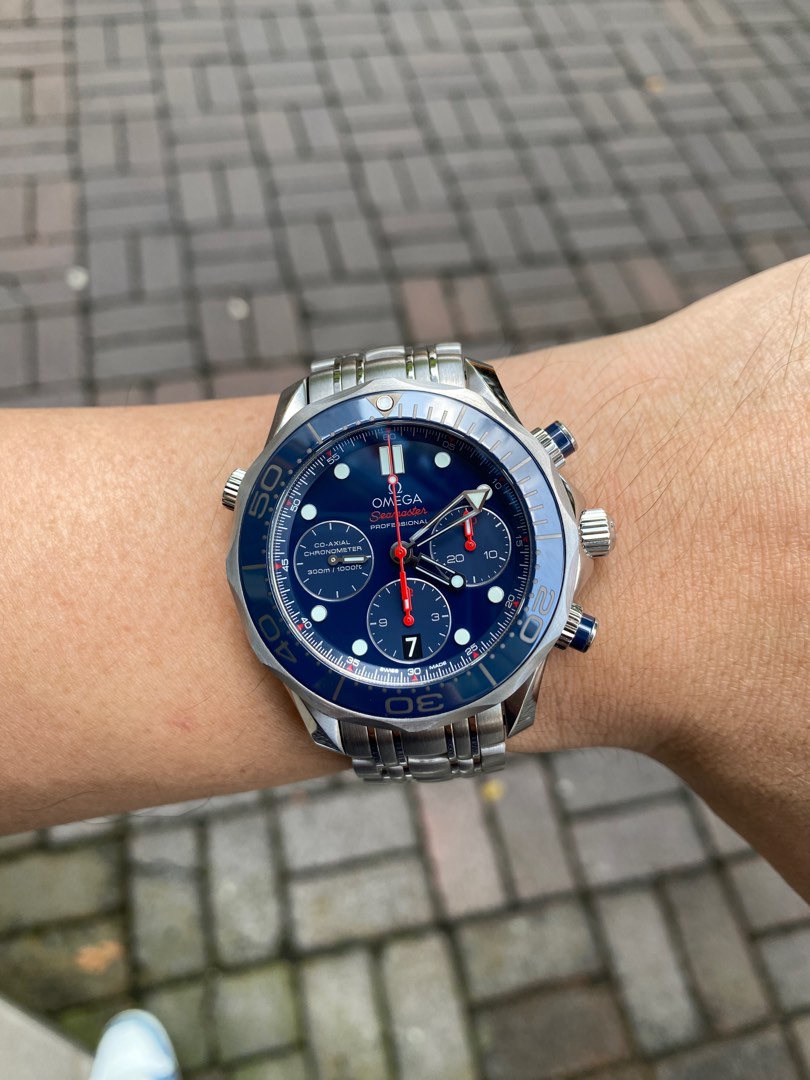 Omega Seamaster Chrono Blue, Luxury, Watches on Carousell