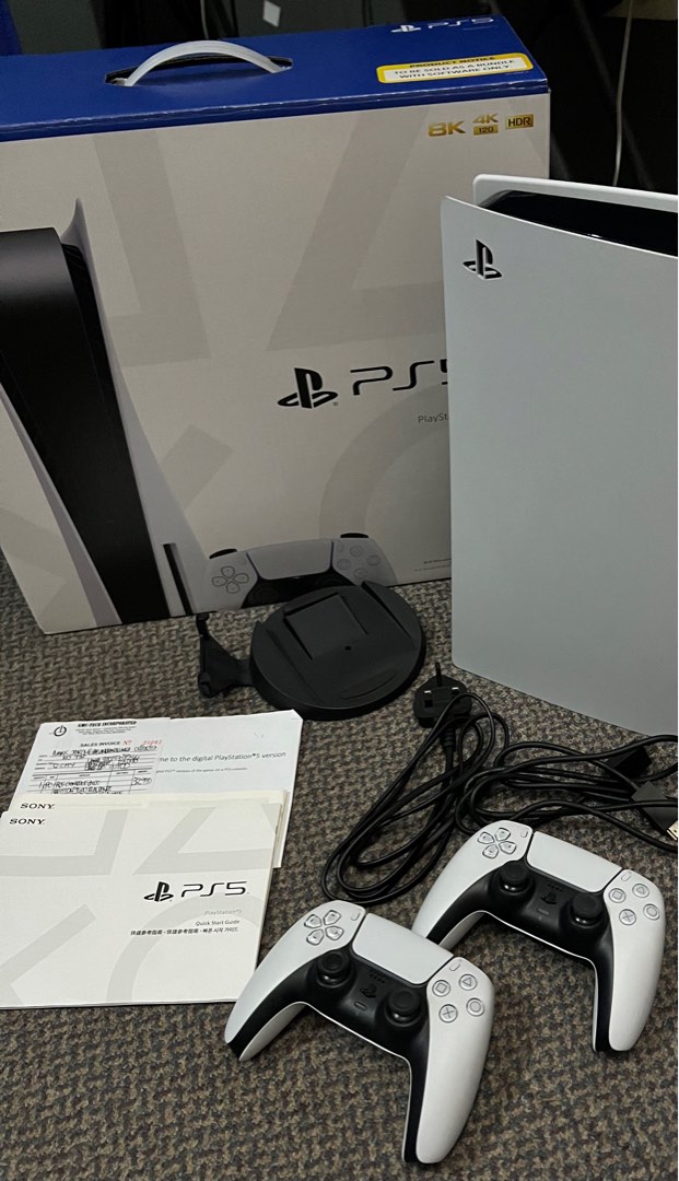 PS5 Console Disc Edition Two Dual Sense Wireless Controller Bundle ...