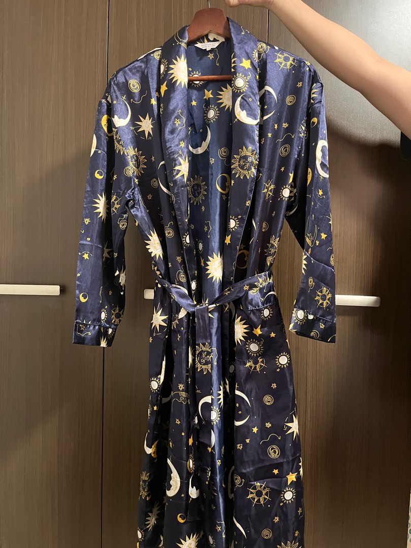 Pure Silk Starry Night Robe, Beauty & Personal Care, Bath & Body, Bath ...