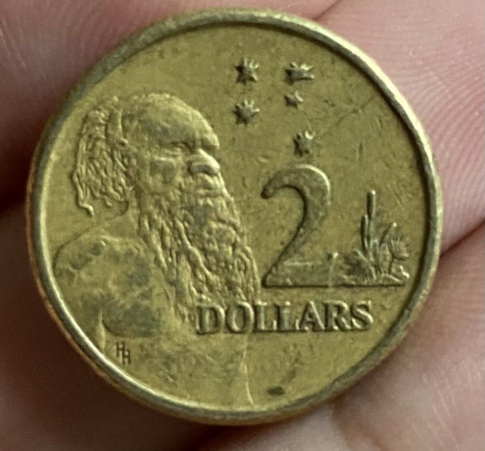 RARE AUSTRALIA ABORIGINAL ELDER HH VARIETY 2 DOLLAR COIN QUEEN ...
