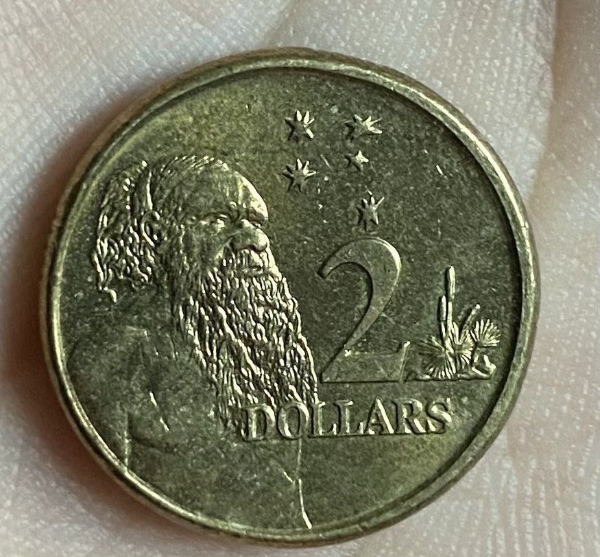 RARE AUSTRALIA ABORIGINAL ELDER HH VARIETY 2 DOLLAR COIN QUEEN ...