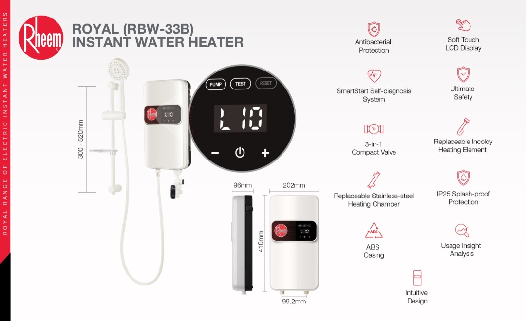 Rheem Royal Instant Heater, TV & Home Appliances, Water Heater ...