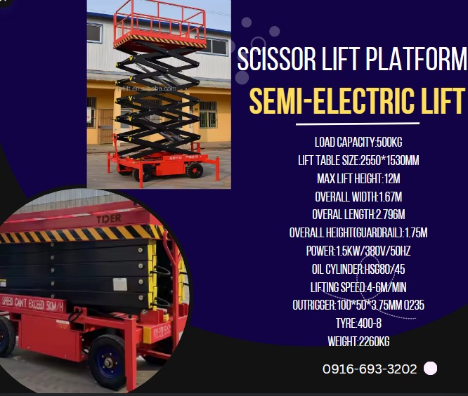 Semi-electric lift platform Max Lift Height:12m, Everything Else ...