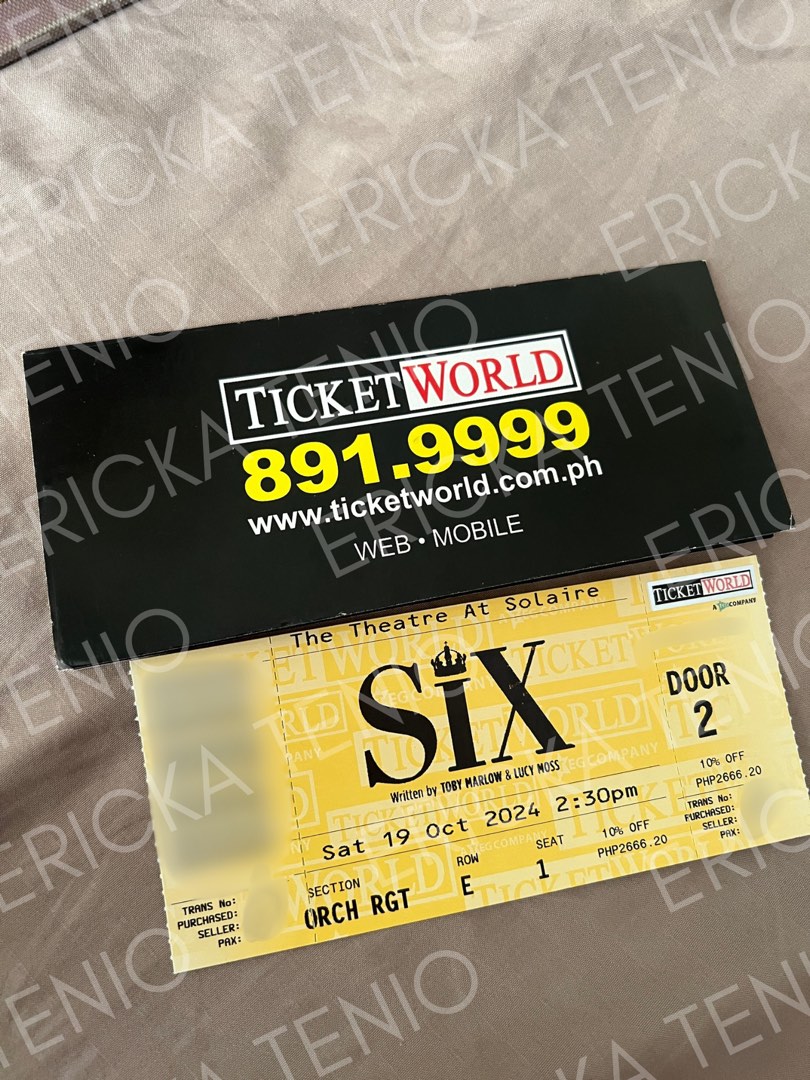 six the musical ticket oct 19 2pm, Tickets & Vouchers, Event Tickets on ...