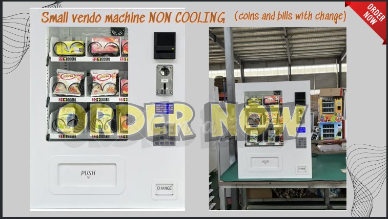 Small vendo machine NON COOLING (coins and bills with change ...