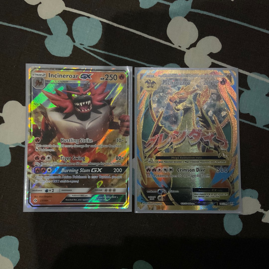 TAKE BOTH M Charizard EX Evolutions and Incineroar GX Pokemon Card ...