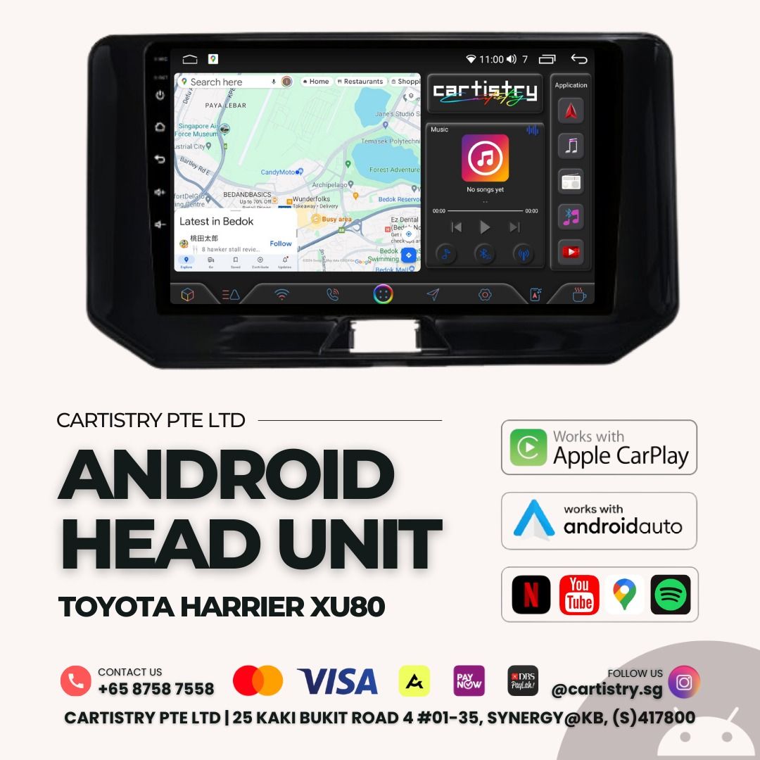 TOYOTA HARRIER TURBO XU60 XU80 10 INCH 2K 13 ANDROID PLAYER HEADUNIT ...
