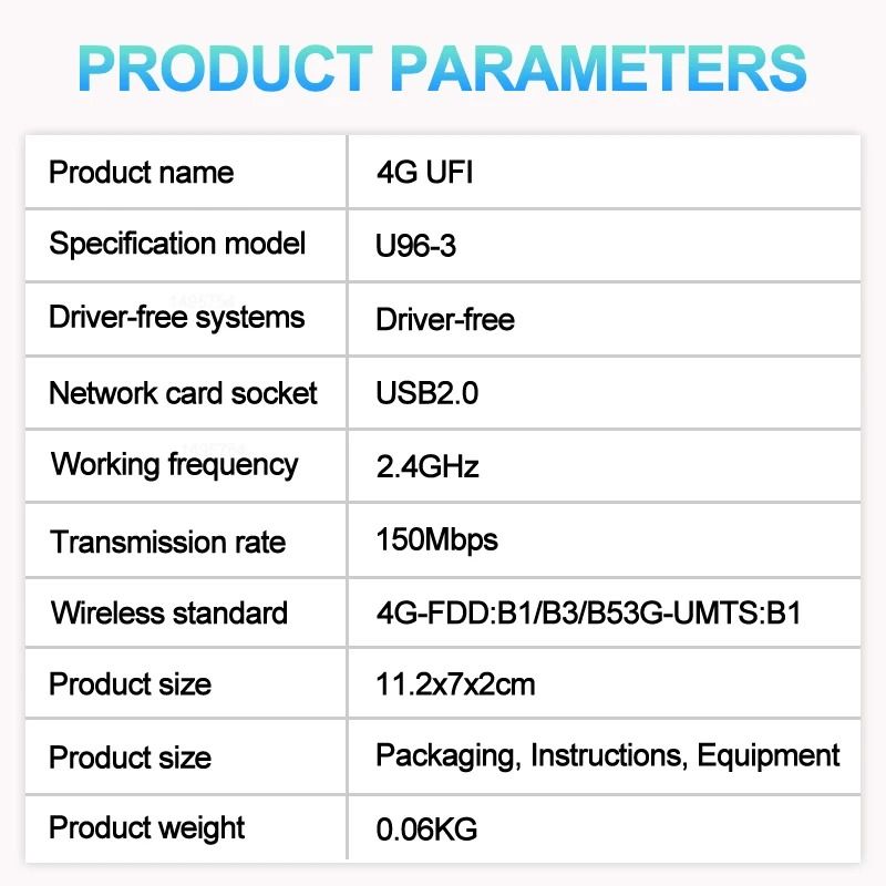 4G LTE Wireless Router USB Dongle 150Mbps Modem Stick Mobile Broadband Sim Card Wireless WiFi ...