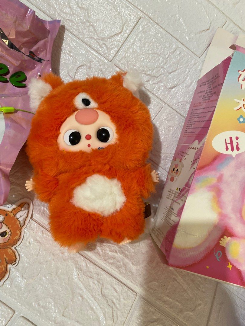 Baby three v3 / Bb3 Fox 360 moving eyes plushie / bag charm, Hobbies ...