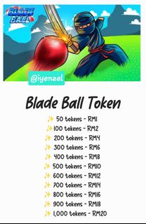 Blade ball roblox token (RM 21/1K), Video Gaming, Video Games, Others ...