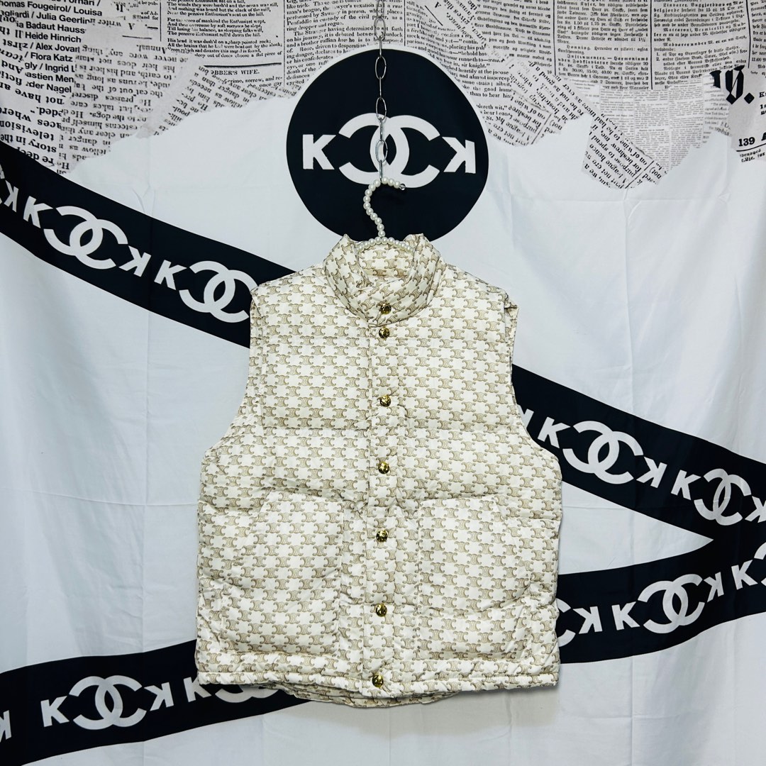 Celine monogram puffer jacket, Luxury, Apparel on Carousell