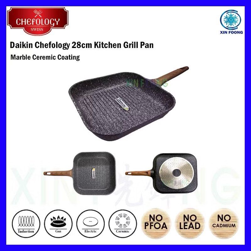Chefology 28cm Grill Pan, Furniture & Home Living, Kitchenware ...