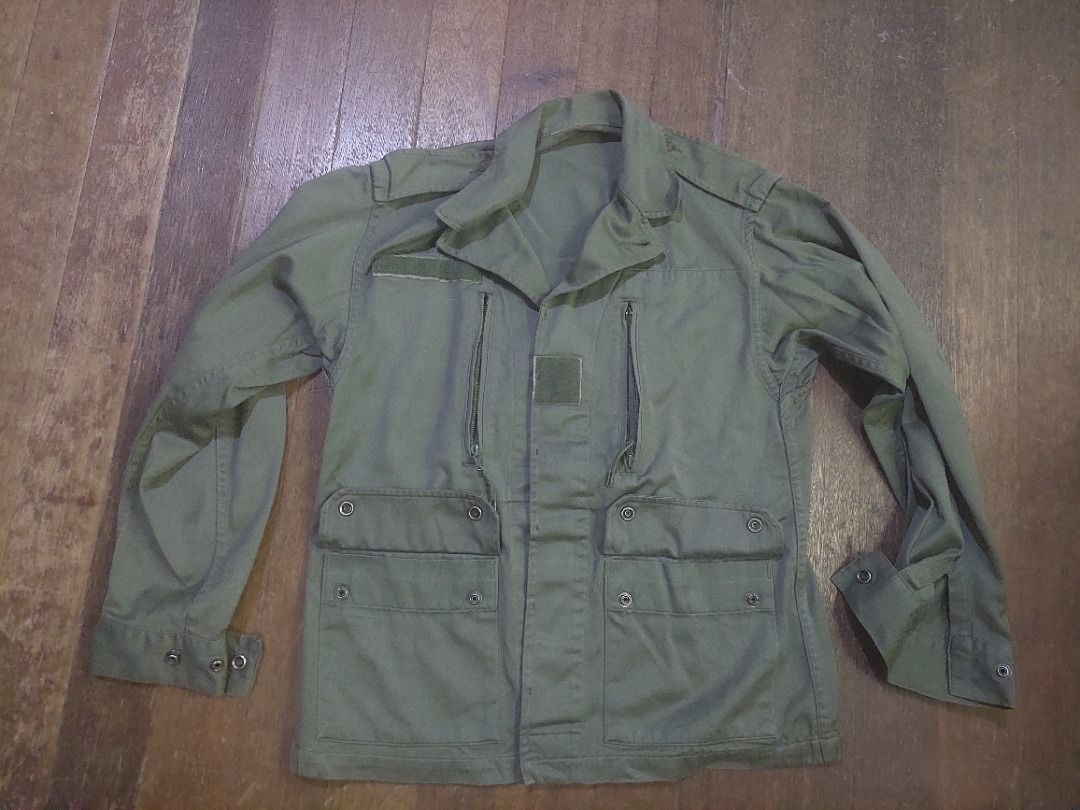 French Army F2 Military Jacket, Olive Green, Four Pocket, Men's Fashion ...