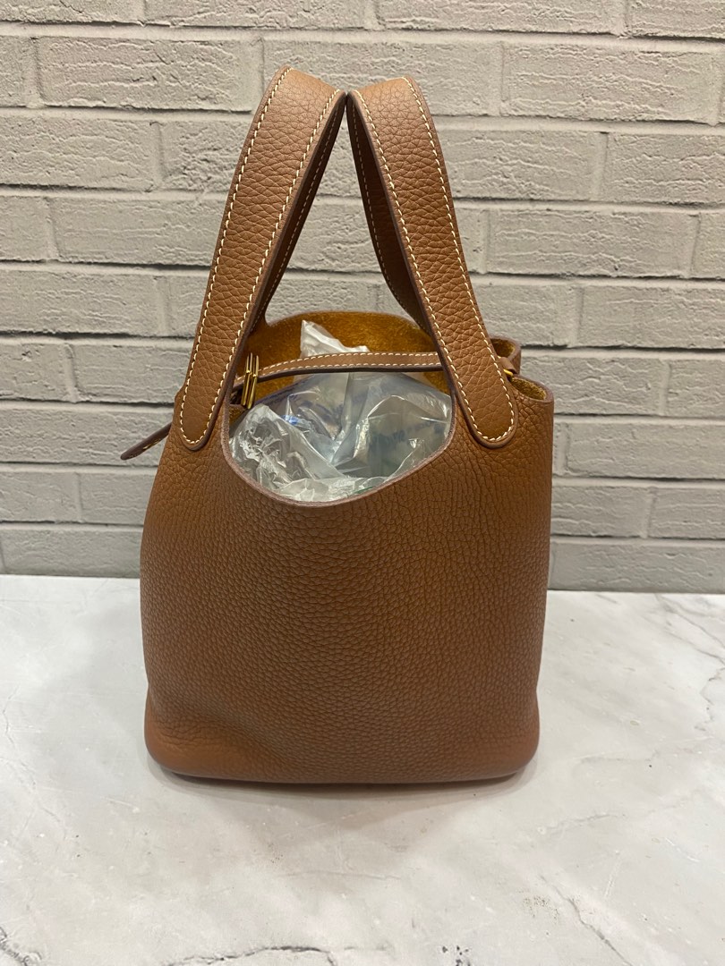 Hermes Picotin Pico 18 Clem Gold GHW #U 2022 Size 18 x 18,5 x 13 Cm ...