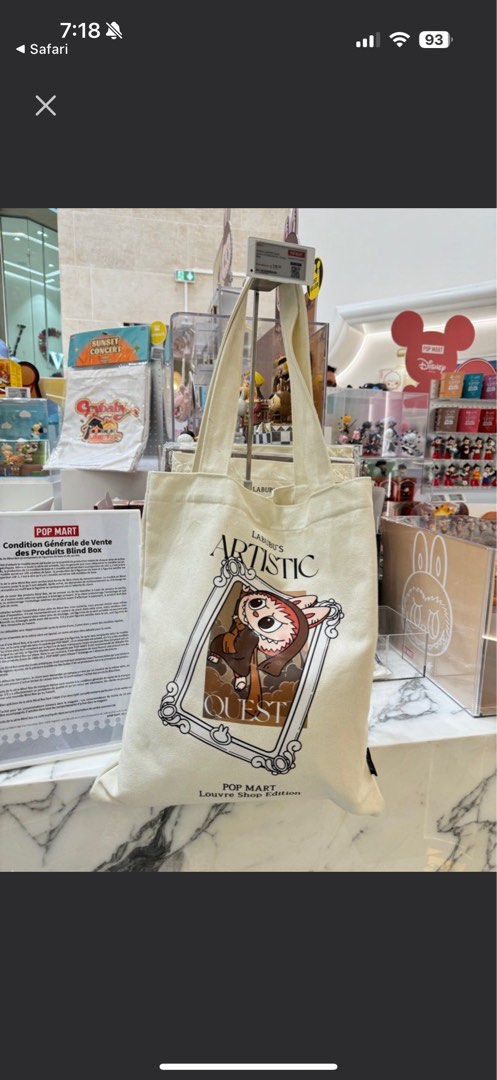 Labubu LOUVRE Paris Special Edition Tote, Women's Fashion, Bags ...