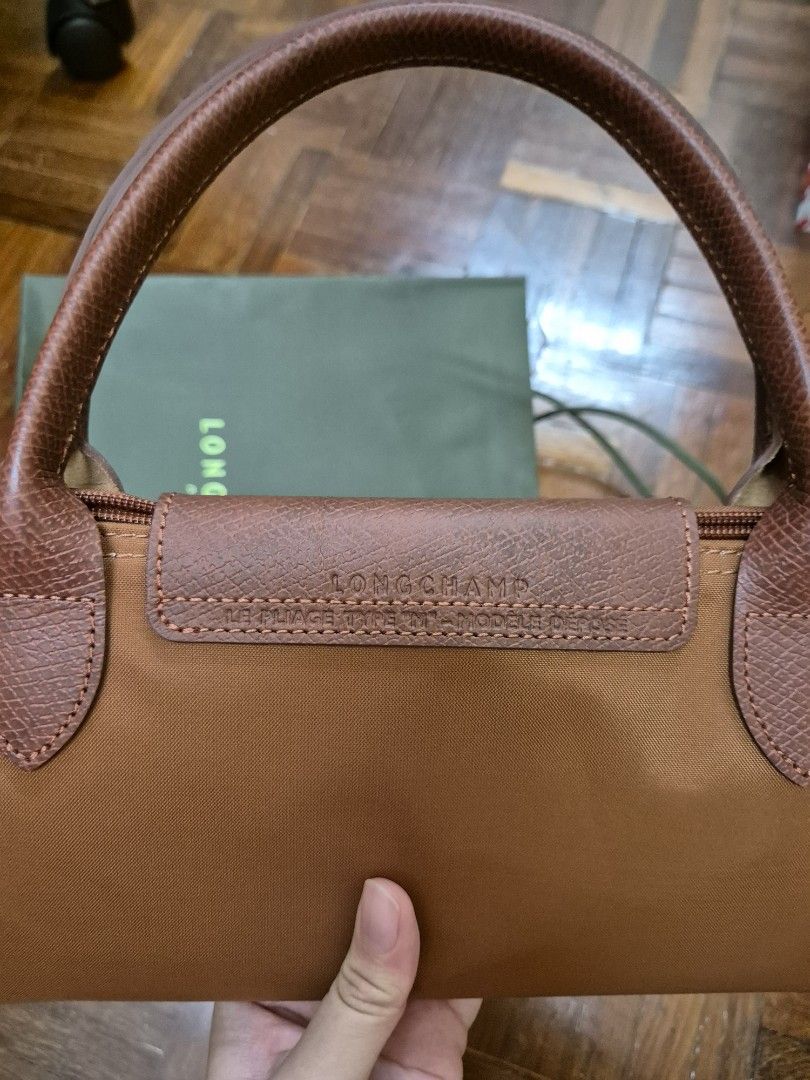 Authentic Longchamp Le Pliage Medium Short Handle Cognac Brown, Luxury ...