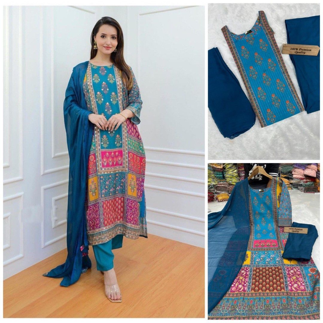 Maslin Sequence Pakistani Suit, Women's Fashion, Dresses & Sets ...