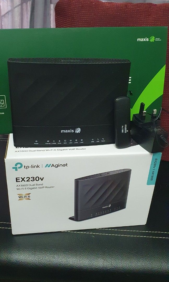 Maxis Home Fibre Wifi 6 Router Dual Band + USB Modem Dongle, Computers ...