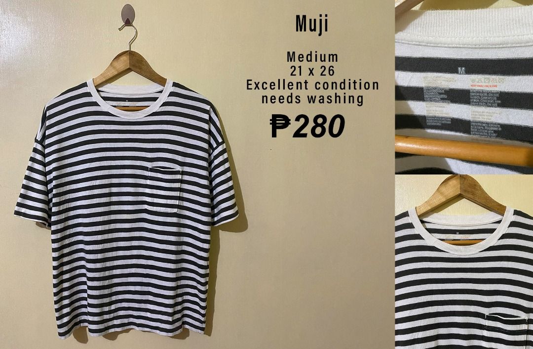 Muji Pocket Striped Shirt, Men's Fashion, Tops & Sets, Tshirts & Polo ...