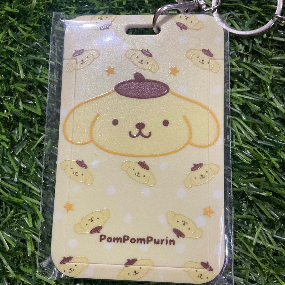 Pompompurin Sanrio Badge Holder Lanyard Set with Plastic ID Card Case ...