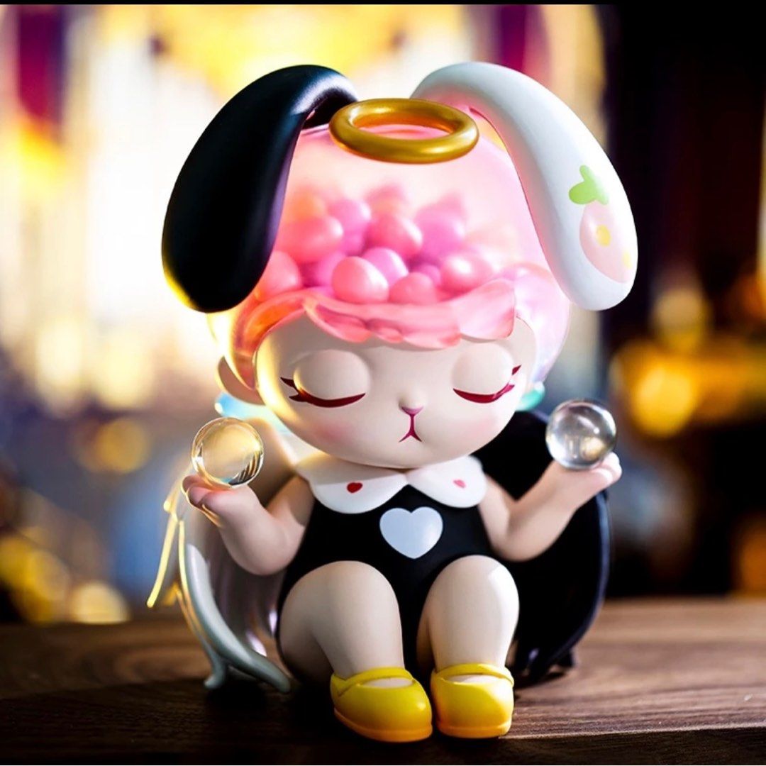 PopMart Bunny Black & White Angel (Big), Hobbies & Toys, Toys & Games ...
