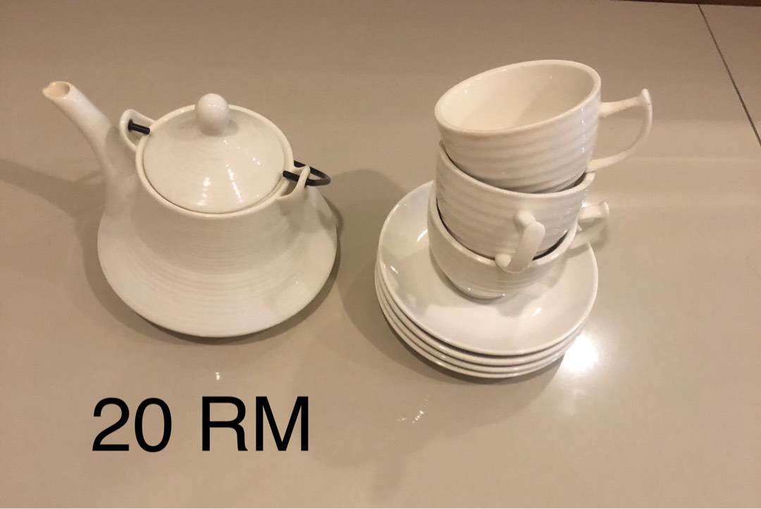 Pot and cup set tea coffee, Furniture & Home Living, Kitchenware ...