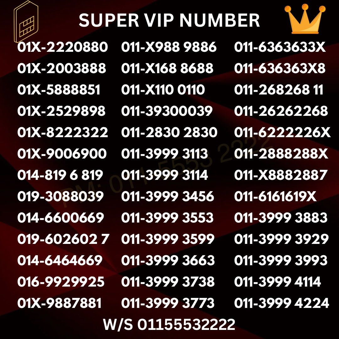 Premium VIP Number | Golden VIP Number | Malaysia VIP Number | Lucky ...