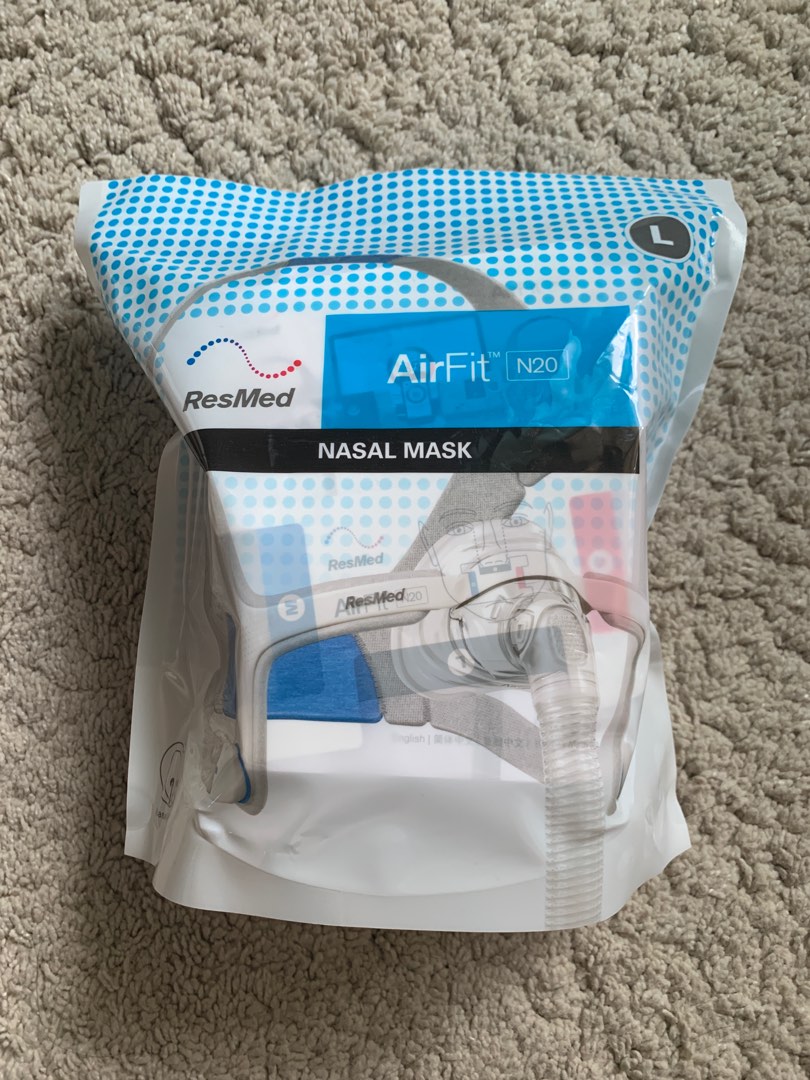 Resmed AirFit N20 Nasal Mark L Size, Health & Nutrition, Medical ...