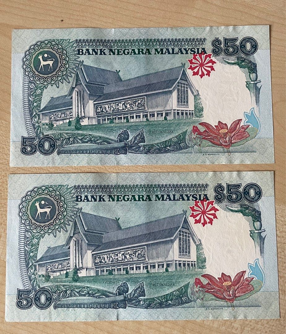 2 running numbers RM50 BA Banknote UNC Jaffar Hussein signed, Hobbies ...