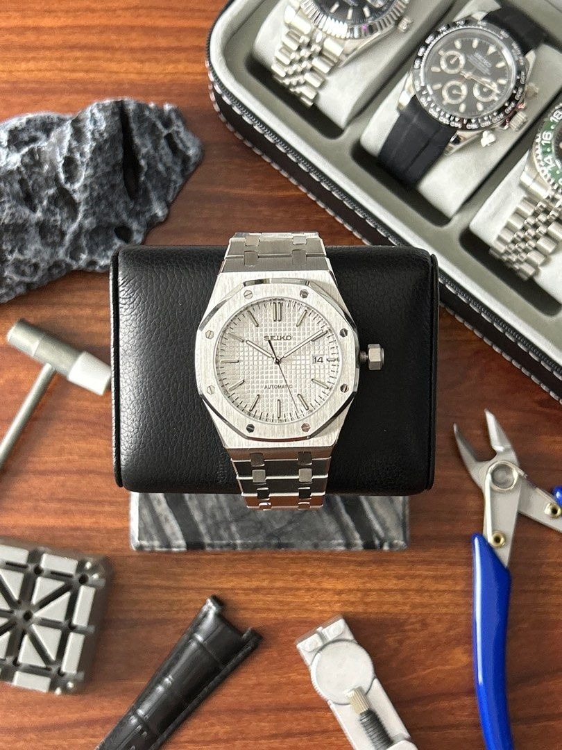 Seiko White Dial AP Royal Oak Watch , Luxury, Watches on Carousell