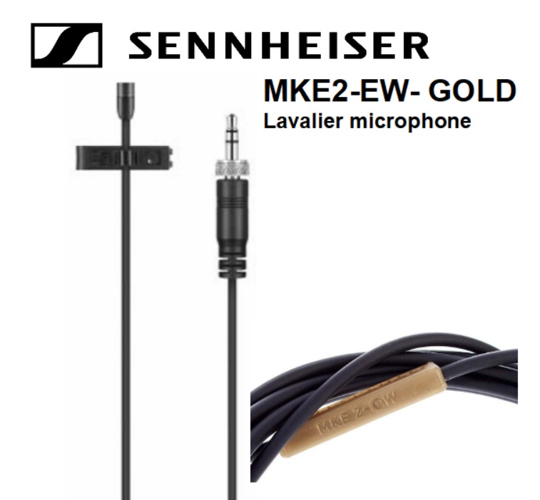 Sennheiser MKE2 EW Gold Professional clip-on Omni-directional lavalier ...