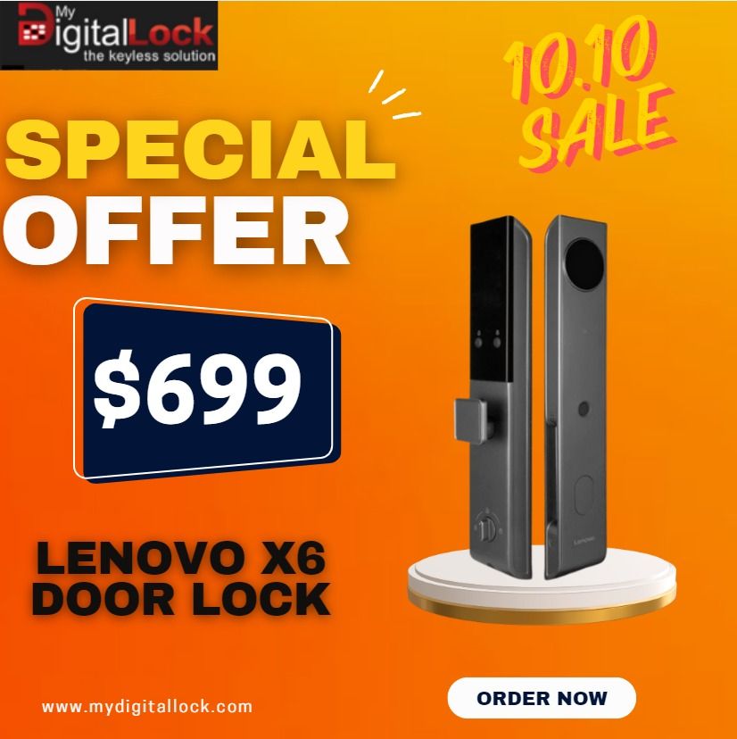 [SG Best Seller & Ready Stock] LENOVO X6 YOUTH EDITION ULTRA SLIM WIFI SMART DIGITAL DOOR LOCK ...