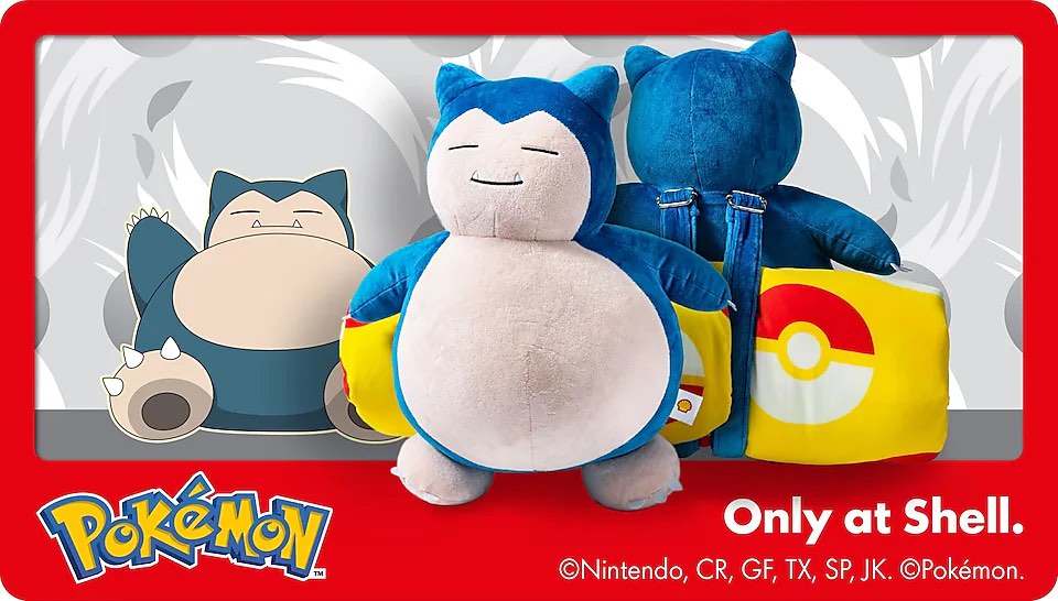 Shell V-Power Special: Snorlax XL Blanket & Plushie Bag, Hobbies & Toys ...