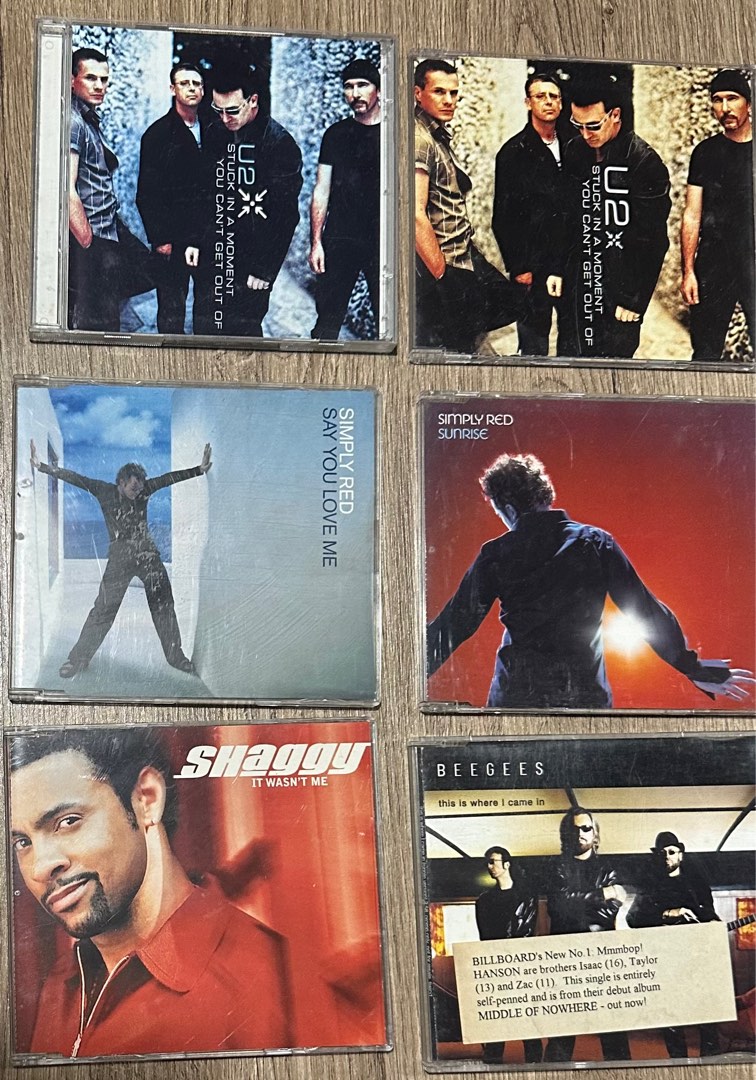 U2 Simply Red Bee Gees Shaggy Promo CD singles, Hobbies & Toys, Music ...