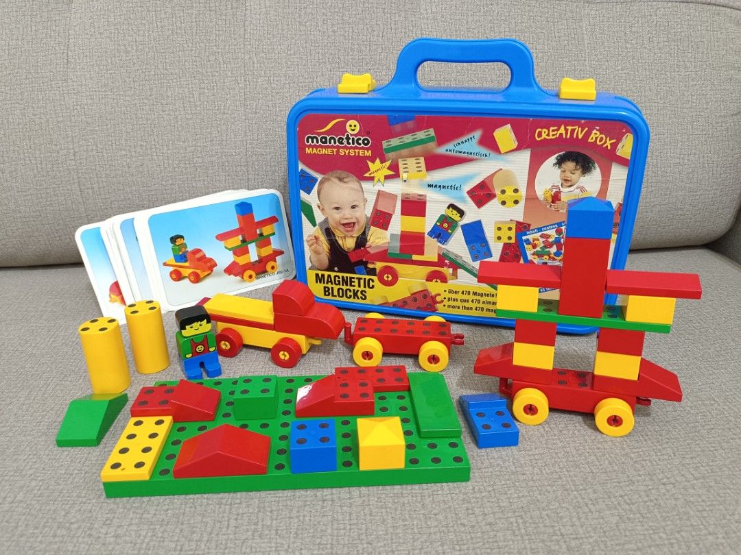 Vintage Theo Klein manetico magnet system magnetic building blocks made ...