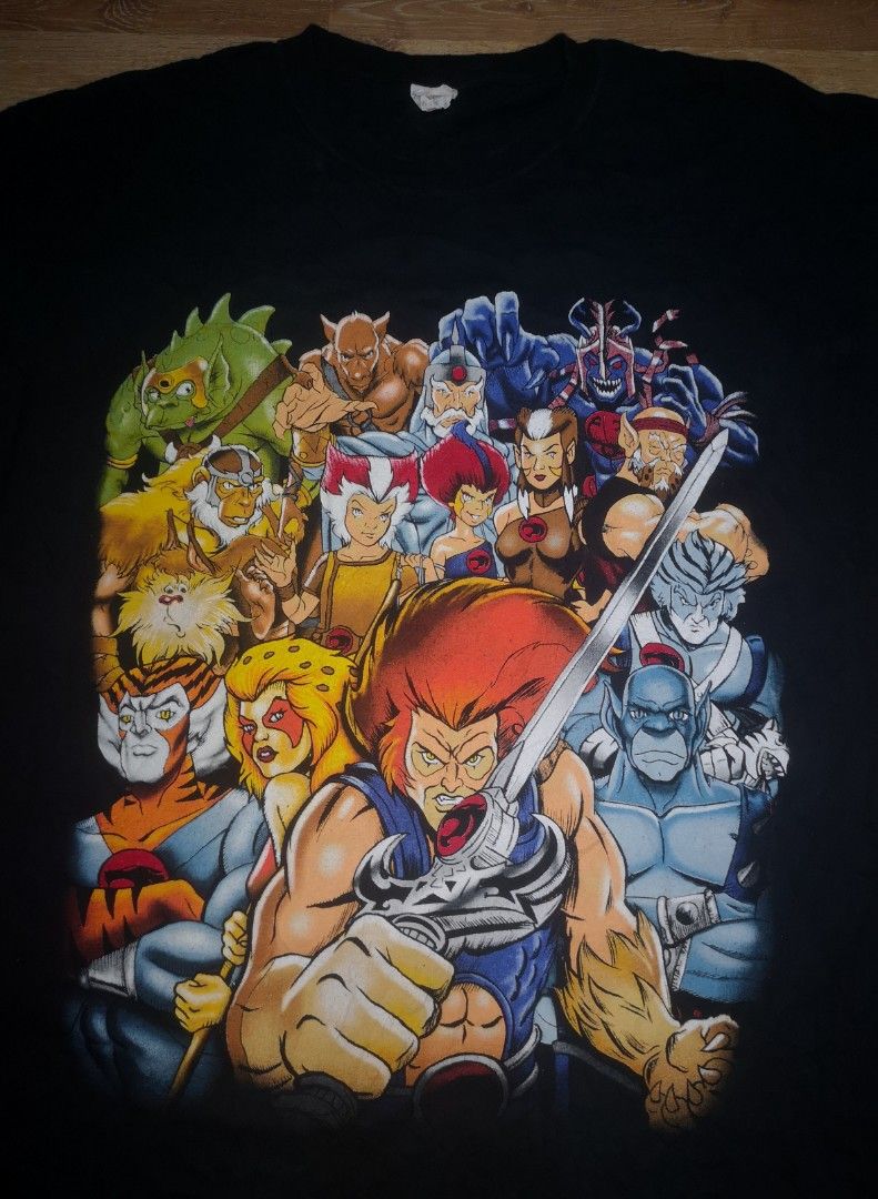 Vintage y2k Thundercats Cartoon Full Characters Big Print T Shirt Size XL, Men's Fashion, Tops ...