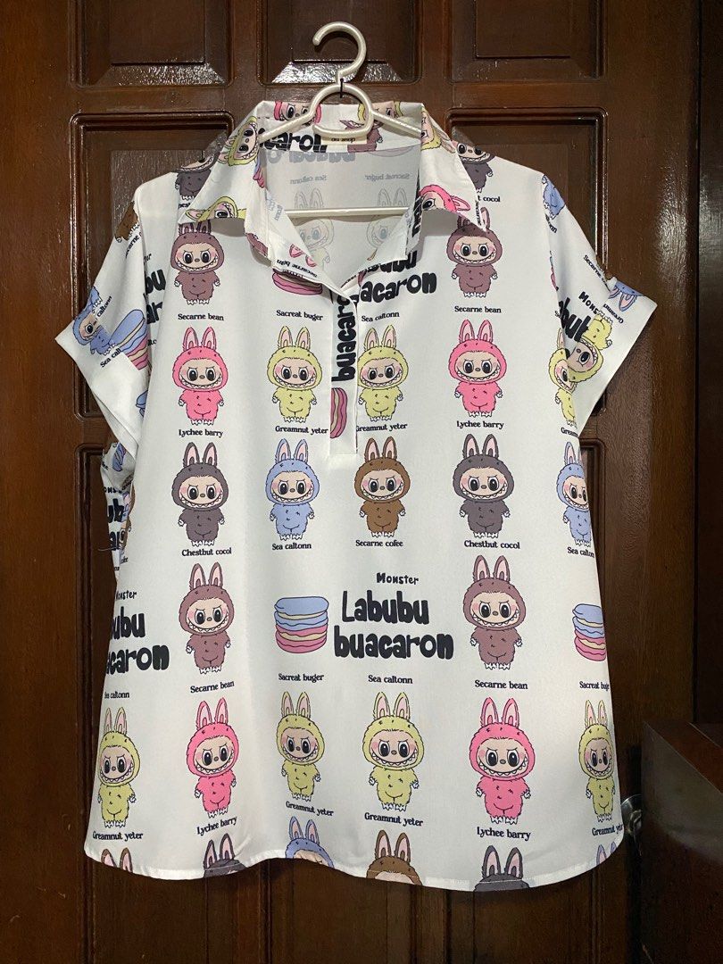 womens Plus size/ Oversized LABUBU monsters polo blouse, Women's ...