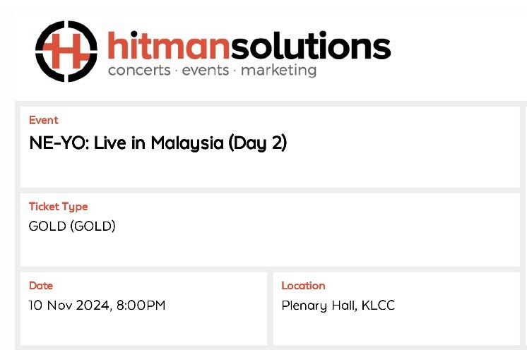 Neyo in KL (Day 2) - Gold Tix, Tickets & Vouchers, Event Tickets on ...