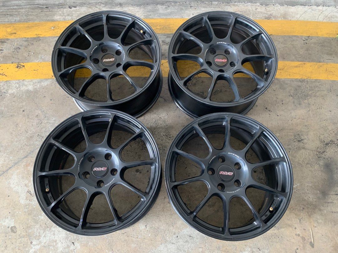 4 pieces used 17” Rays ZE40 Sport Rims, Car Accessories, Tyres & Rims ...