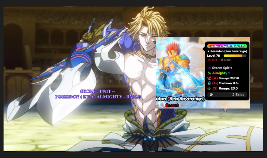 ANIME DEFENDERS ( POSEIDON ) NEW SECRET EVO, Video Gaming, Gaming ...