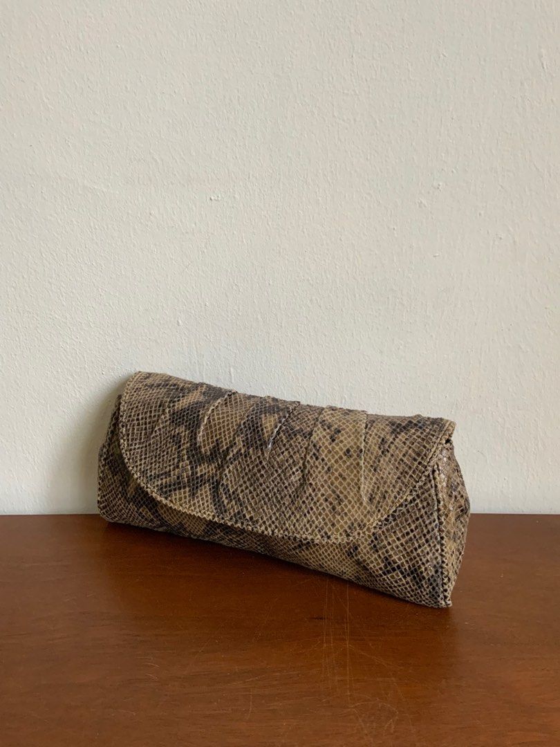Banana Republic Python Skin Clutch Bag, Luxury, Bags & Wallets on Carousell