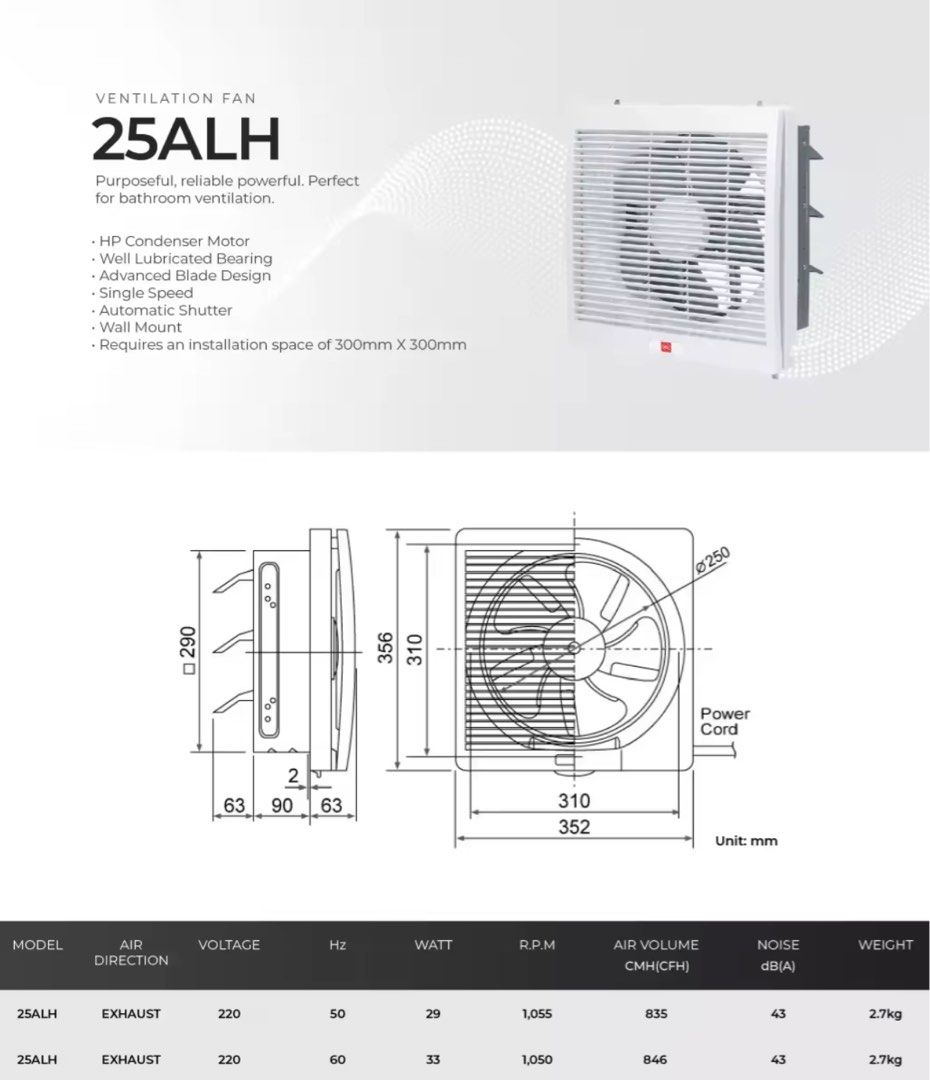 Brand New KDK Ventilating Fun 25ALH, Furniture & Home Living, Lighting ...